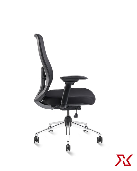 Alex Medium Back Fly (Black Chair) – Exclusiff Seating Sytems